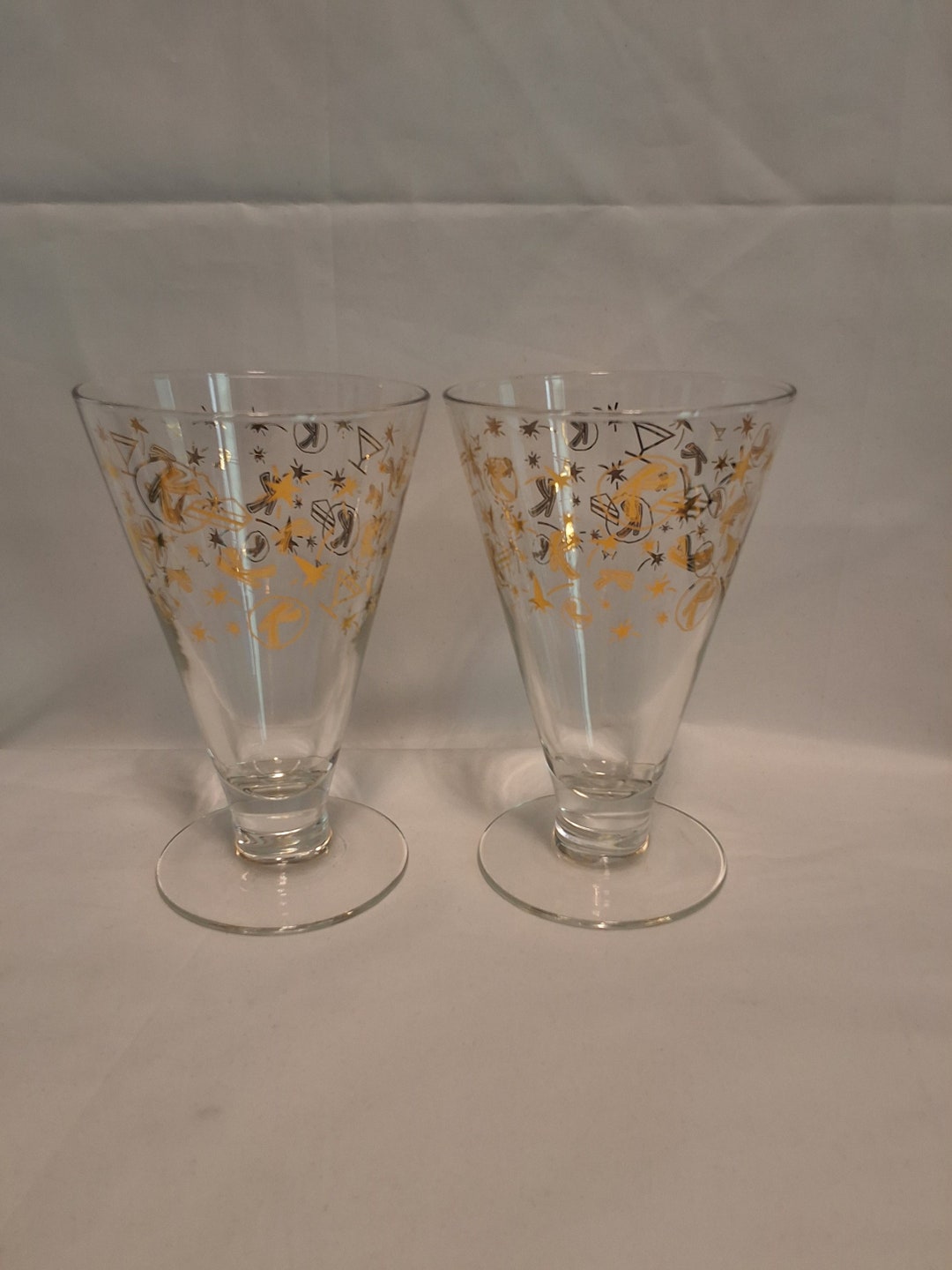 Set of 2 Vintage Kahlua Mudslide Glasses With Gold Rockets, Stars and ...