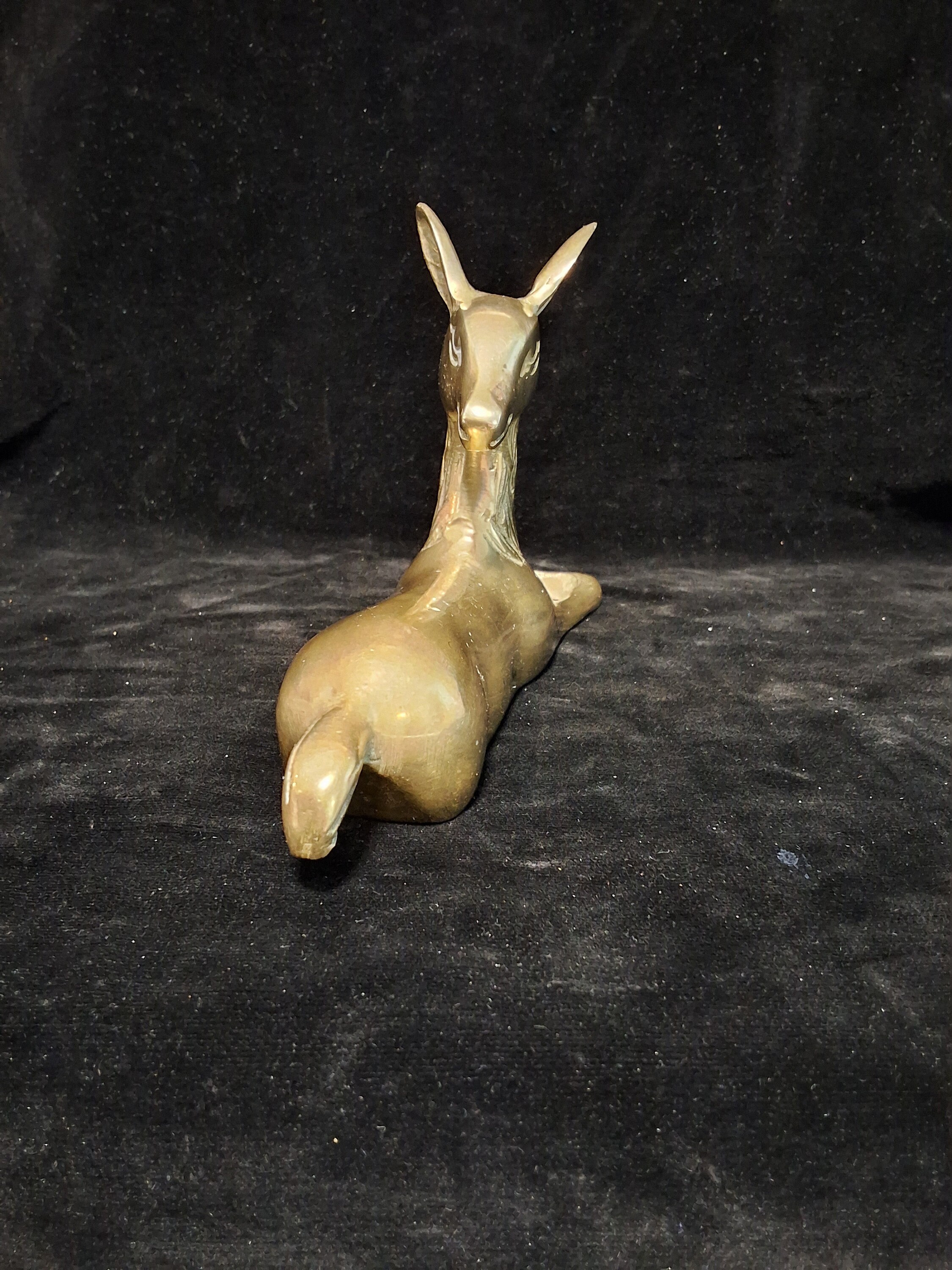 Vintage Brass Doe Deer Sculpture Sitting With Head Turned Behind - Etsy