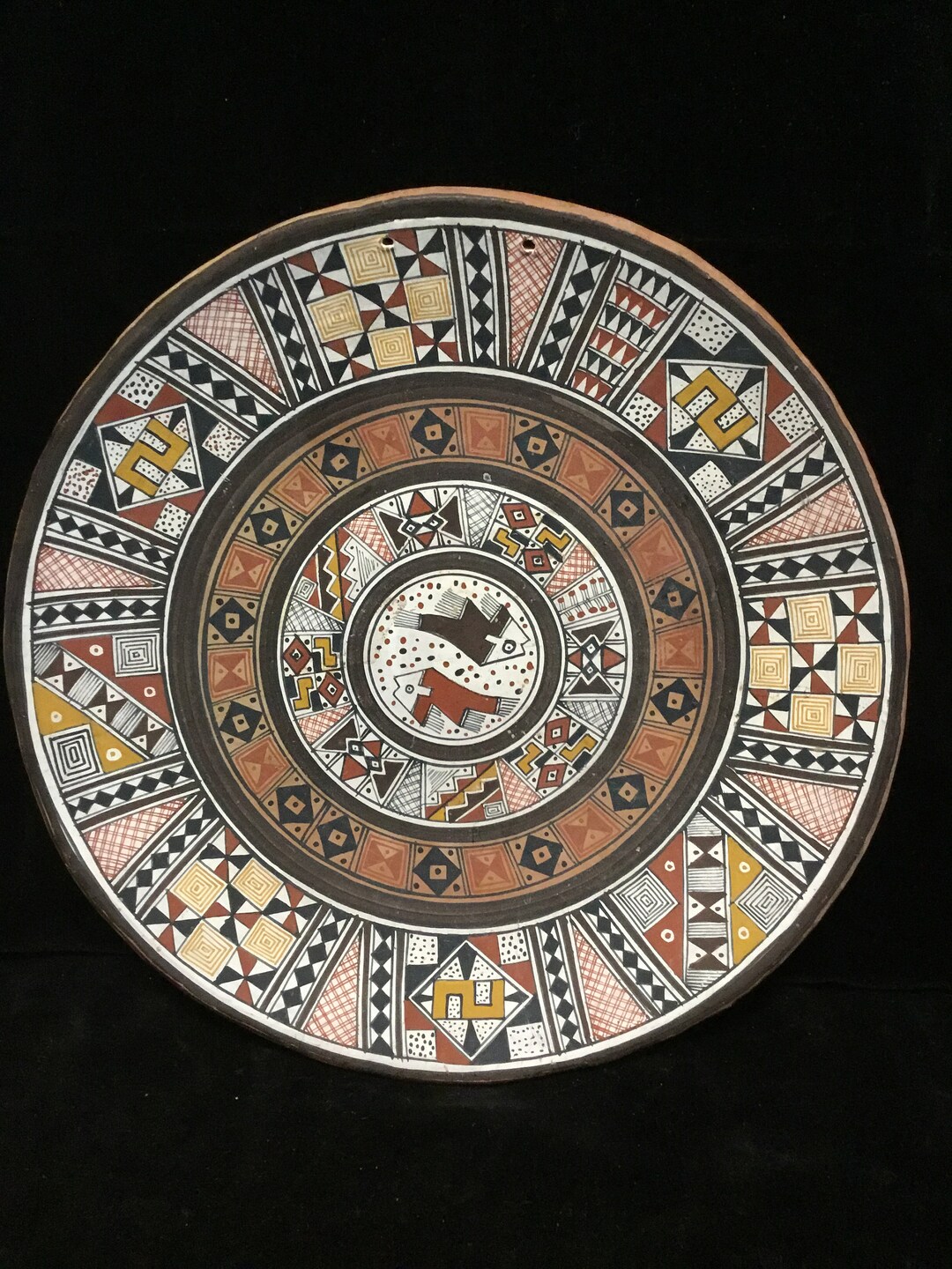 Vintage Peruvian Folk Art Terra Cotta Plate With Intricate Images - Etsy