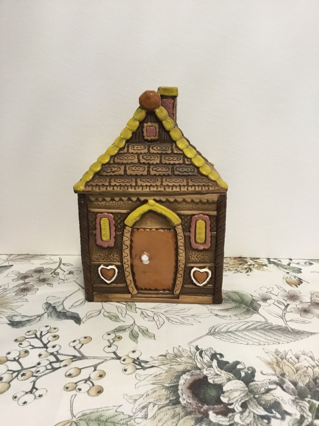 Charming Vintage Ceramic Gingerbread House/cottage Cookie Jar - Etsy