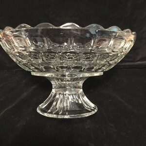 Federal Glass Clear Colonial Yorktown 10 Footed Scalloped Compote Bowl ...