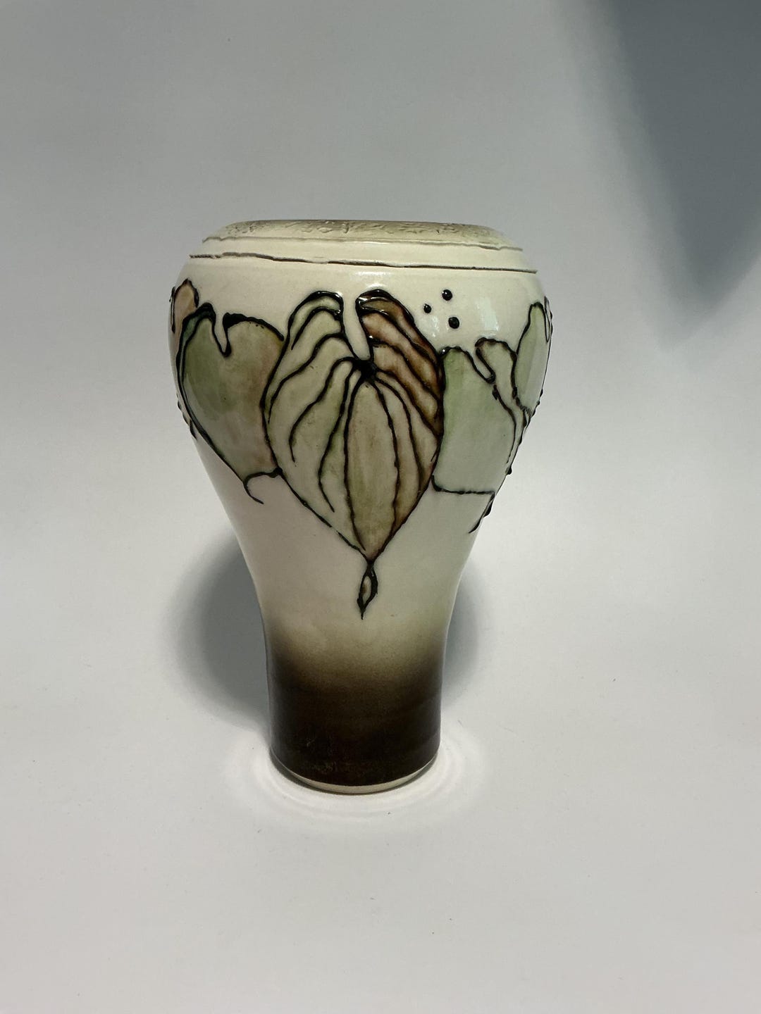 Signed Balfour Studios Corset Vase Signed Pottery Art Deco Leaf Raised ...