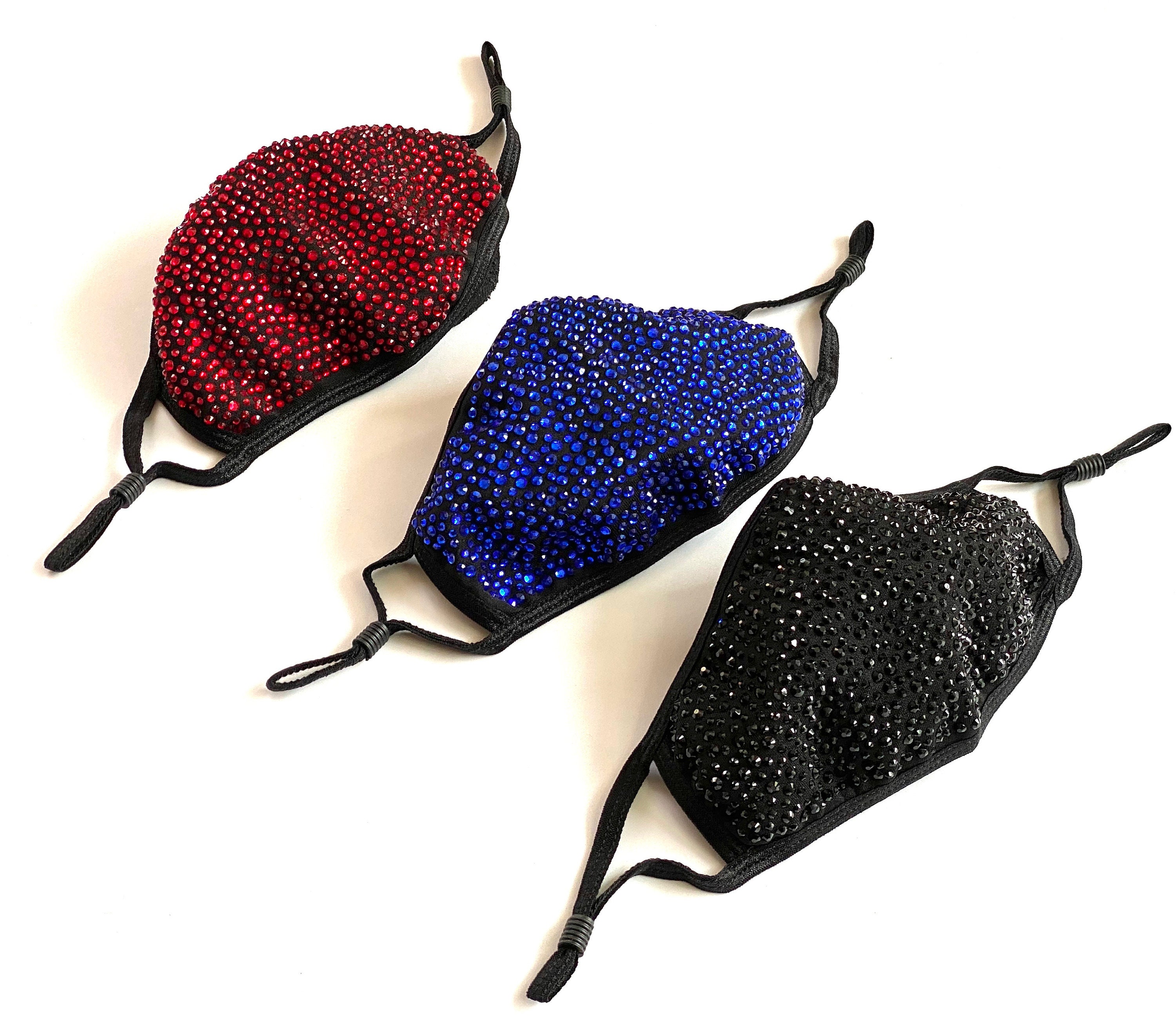 Bling Bling Rhinestone Face Covering 16 Colors | Etsy