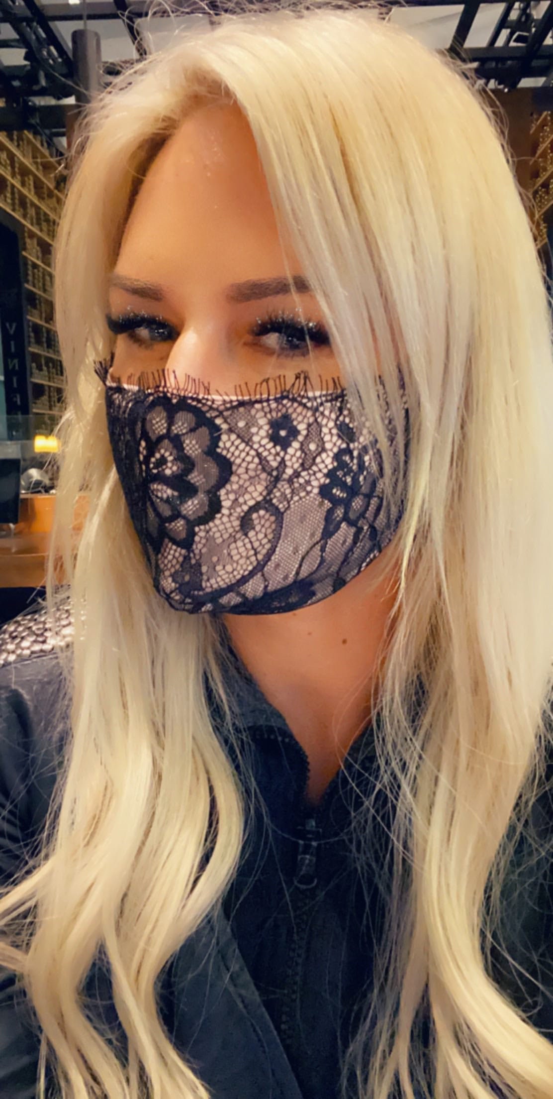 Lace Face Covering Adjustable (with Filter Opening and 4 Filters ) Nose ...