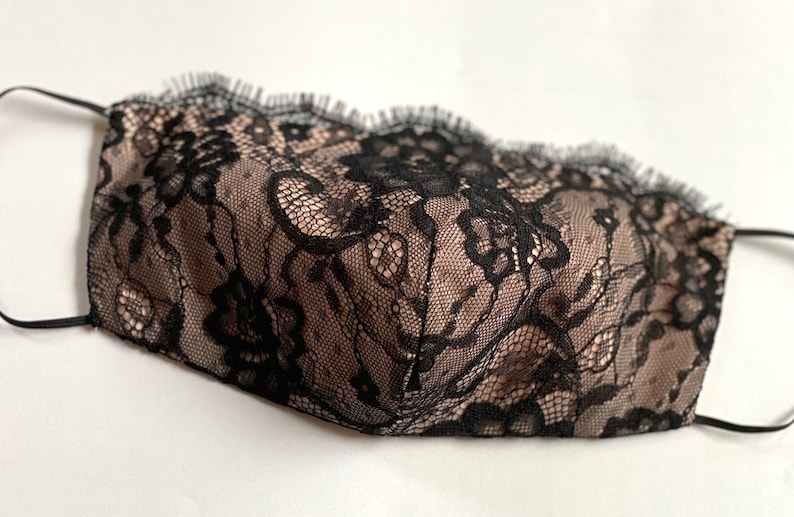Lace Face Covering Adjustable (with Filter Opening and 4 Filters ) Nose ...