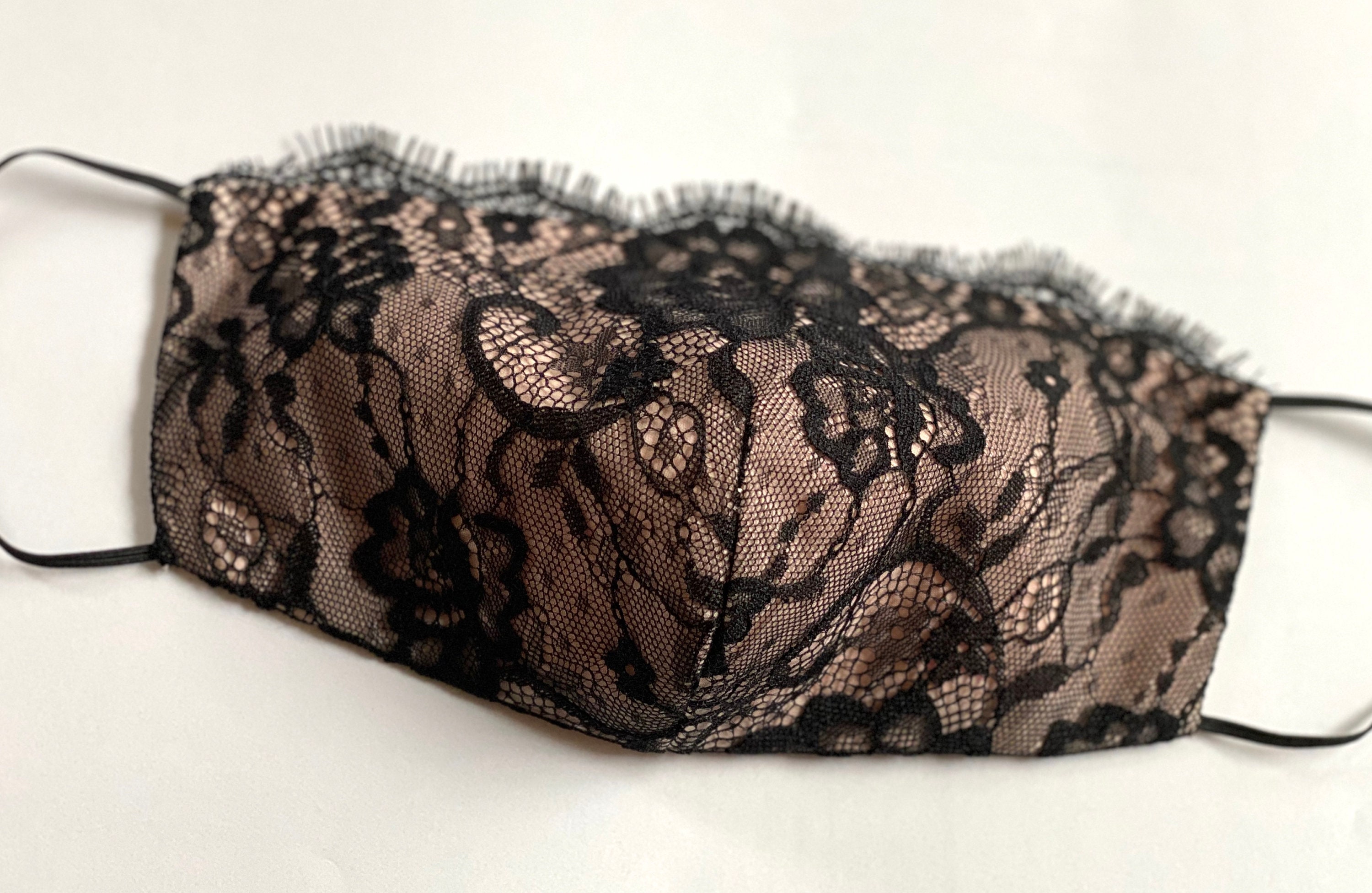 Lace Face Covering Adjustable (with Filter Opening and 4 Filters ) Nose ...