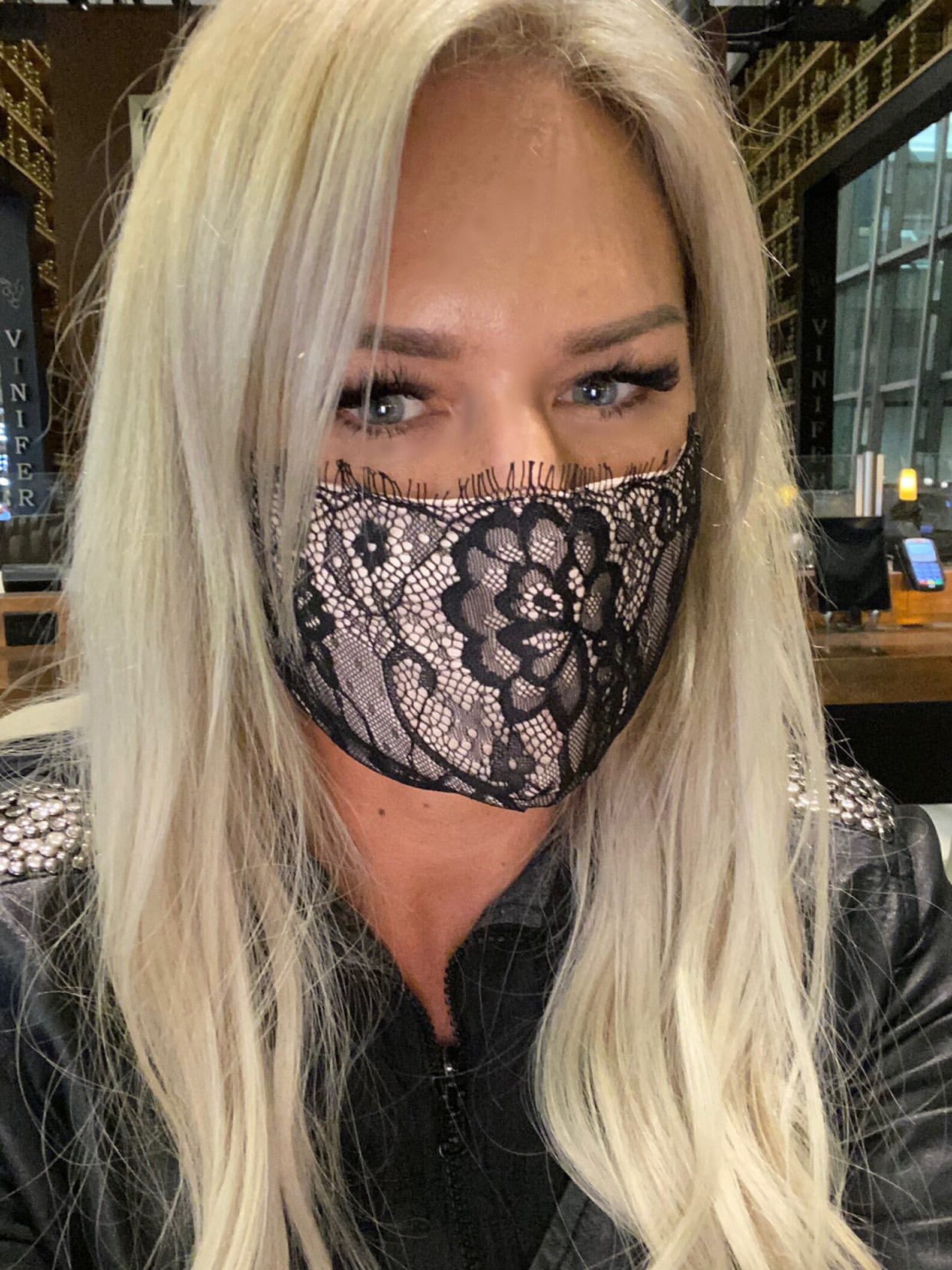 Lace Face Covering Adjustable (with Filter Opening and 4 Filters ) Nose ...