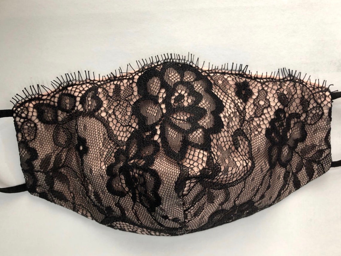 Lace Face Covering Adjustable with Filter Opening and 4 | Etsy