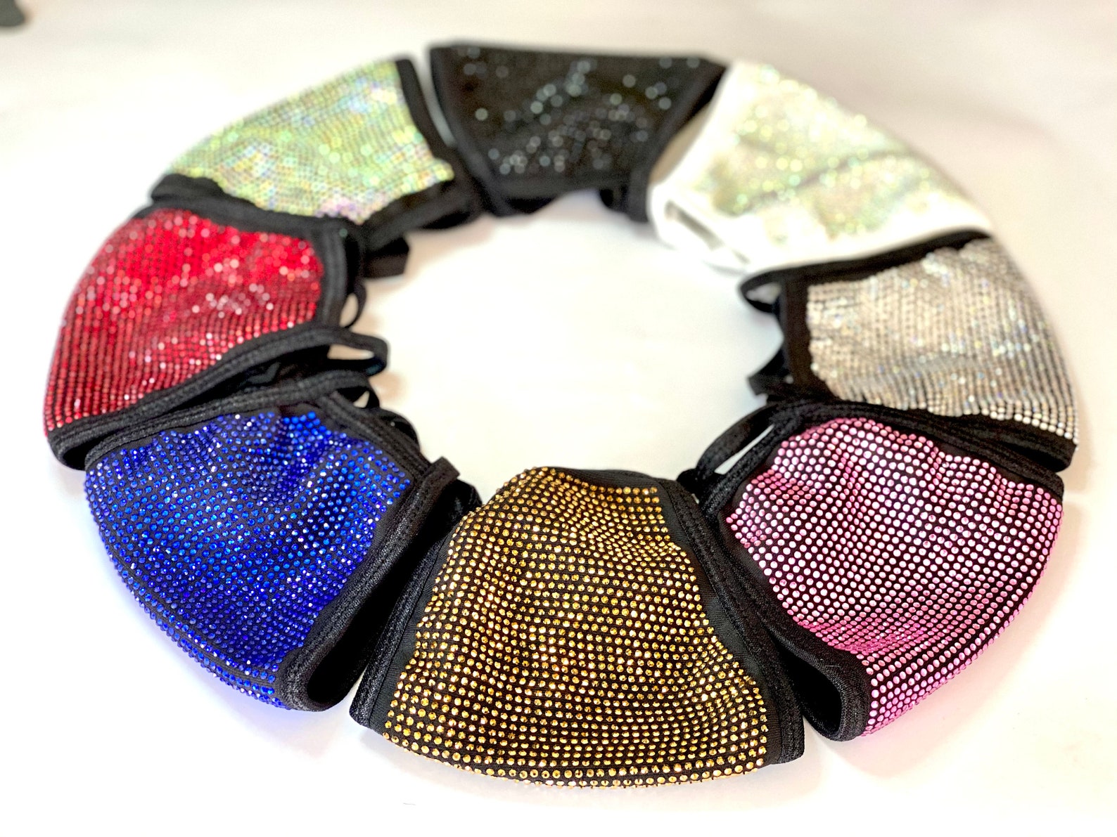 Bling Bling Rhinestone Face Covering NEW STYLE! 7 NEW Colors! - Etsy