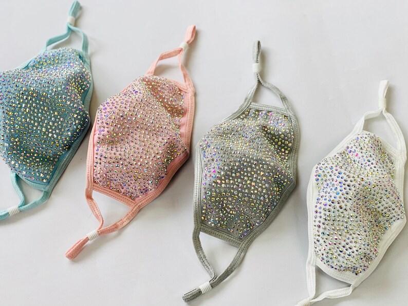 Bling Bling Rhinestone Face Covering 16 Colors - Etsy