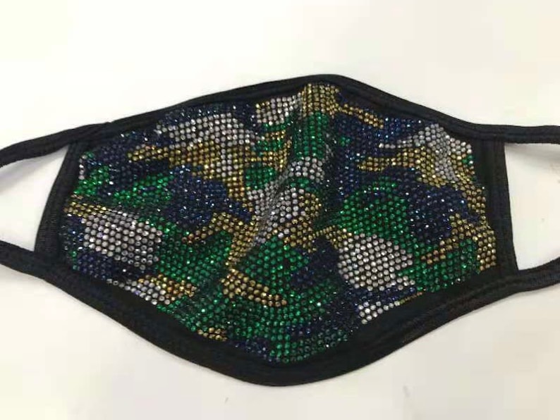 Bling Bling Rhinestone CAMOUFLAGE Face Covering - Etsy