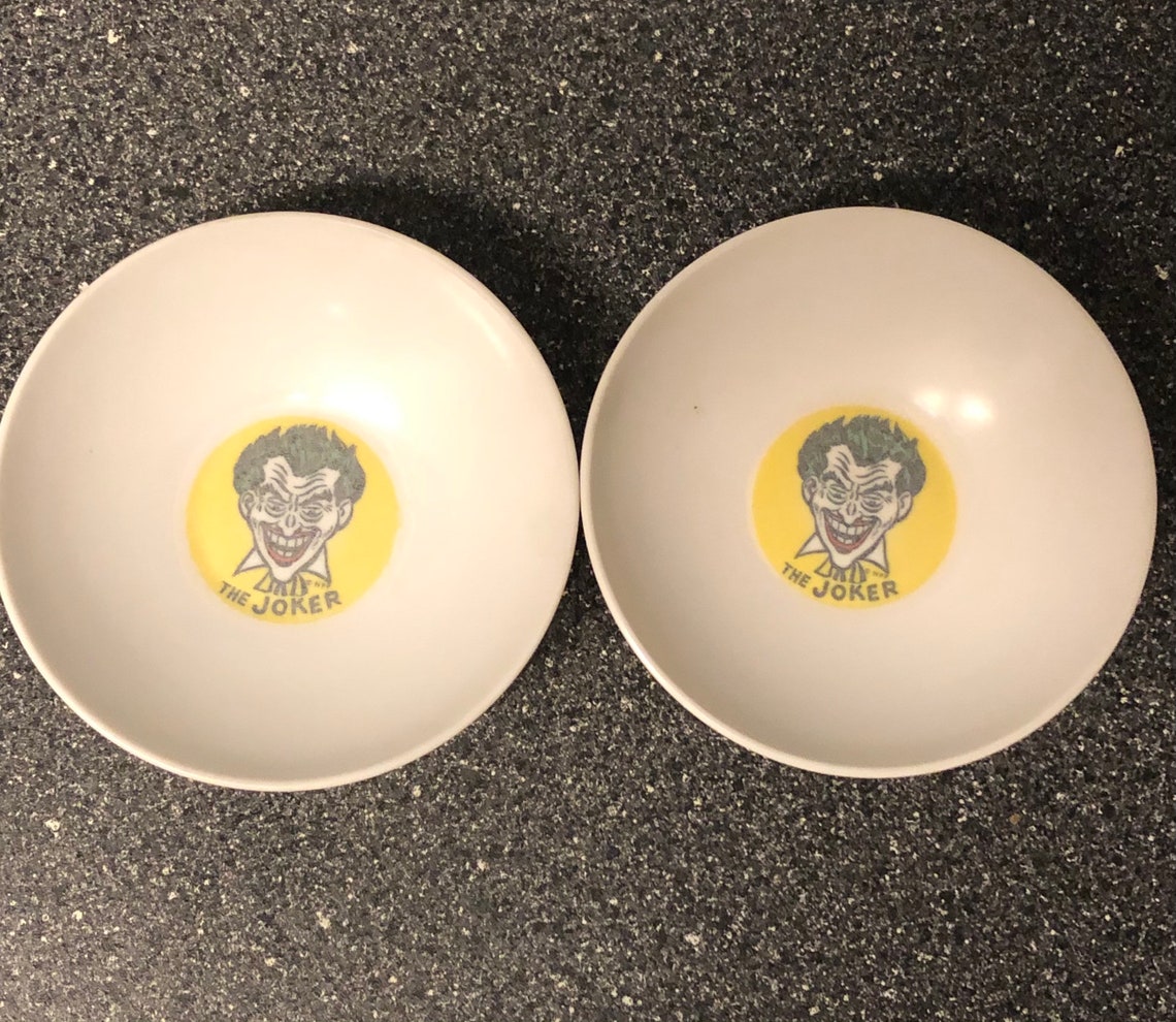 Vintage Pair of 1966 Sun Valley Batman Plate and Joker Bowl Set / Two ...