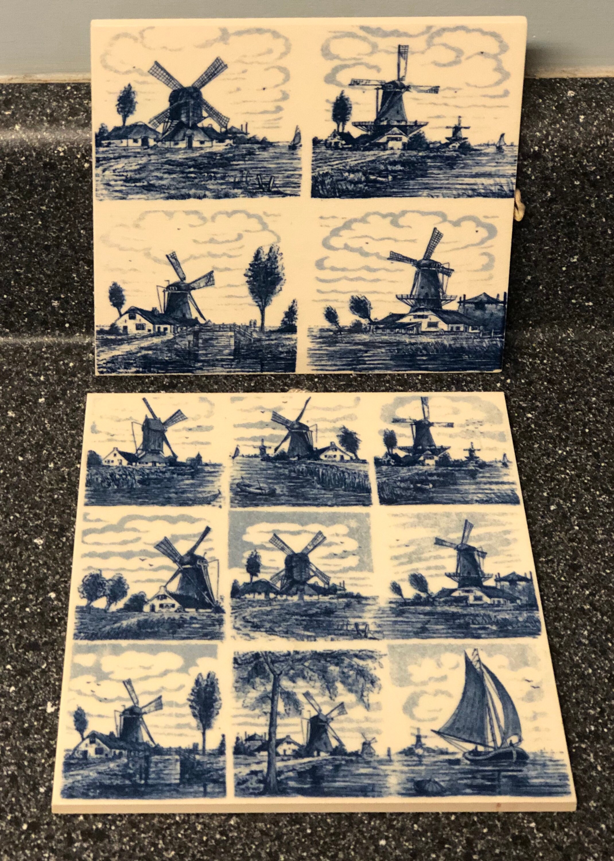 Vintage Delfts Windmill Tiles (holland - Set of 2) - Etsy