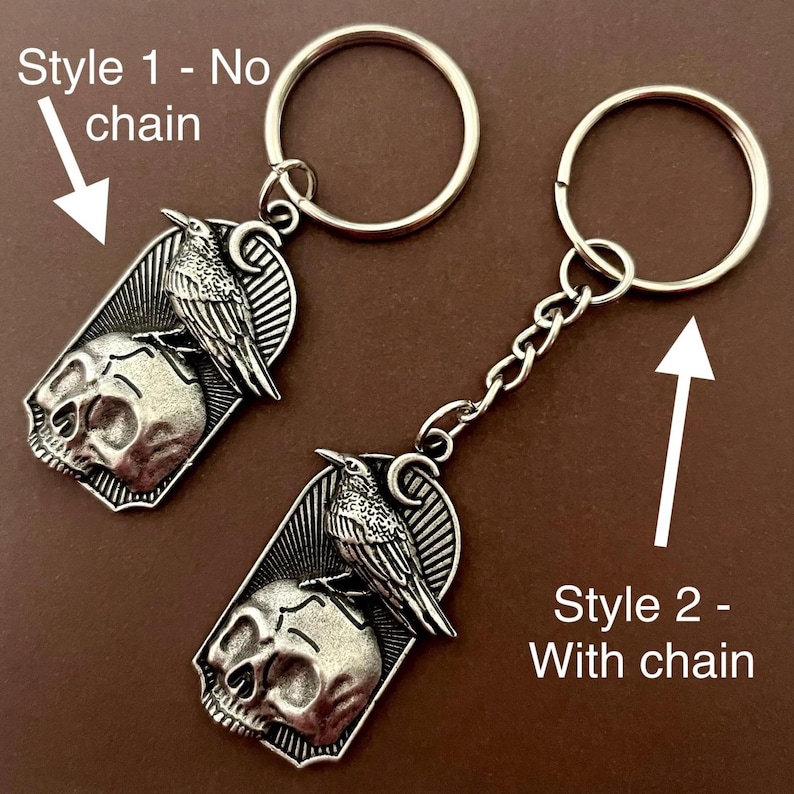 Viking Odin's Raven Keyring, Raven Skull Keychain, Norse Mythology ...