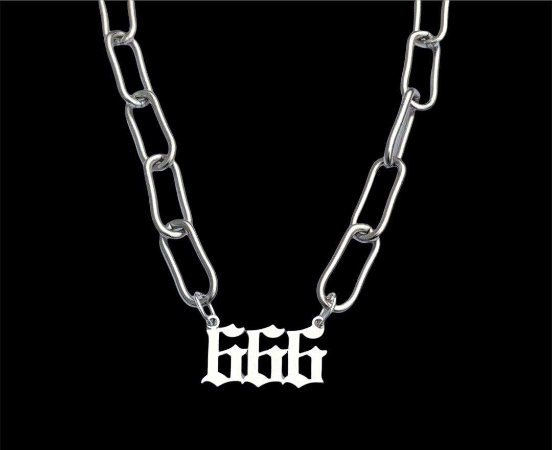666 Devil Number Chunky Chain Necklace 666 Jewelry Devil - Etsy