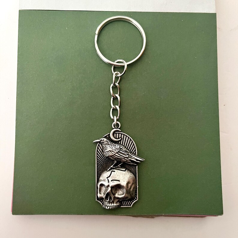 Viking Odin's Raven Keyring, Raven Skull Keychain, Norse Mythology ...