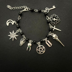 Goth Charm Bracelet, Gothic Bracelet, Gothic Jewelry, Whimsigoth ...