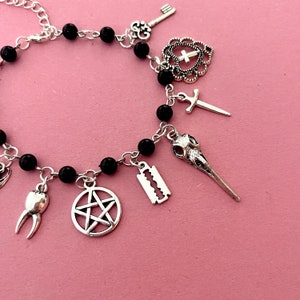 Goth Charm Bracelet, Gothic Bracelet, Gothic Jewelry, Whimsigoth ...