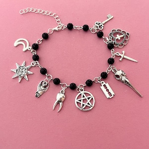 Goth Charm Bracelet, Gothic Bracelet, Gothic Jewelry, Whimsigoth ...
