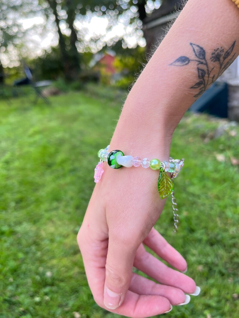 Fairycore Beaded Bracelet Mushroom Jewellery Butterfly - Etsy