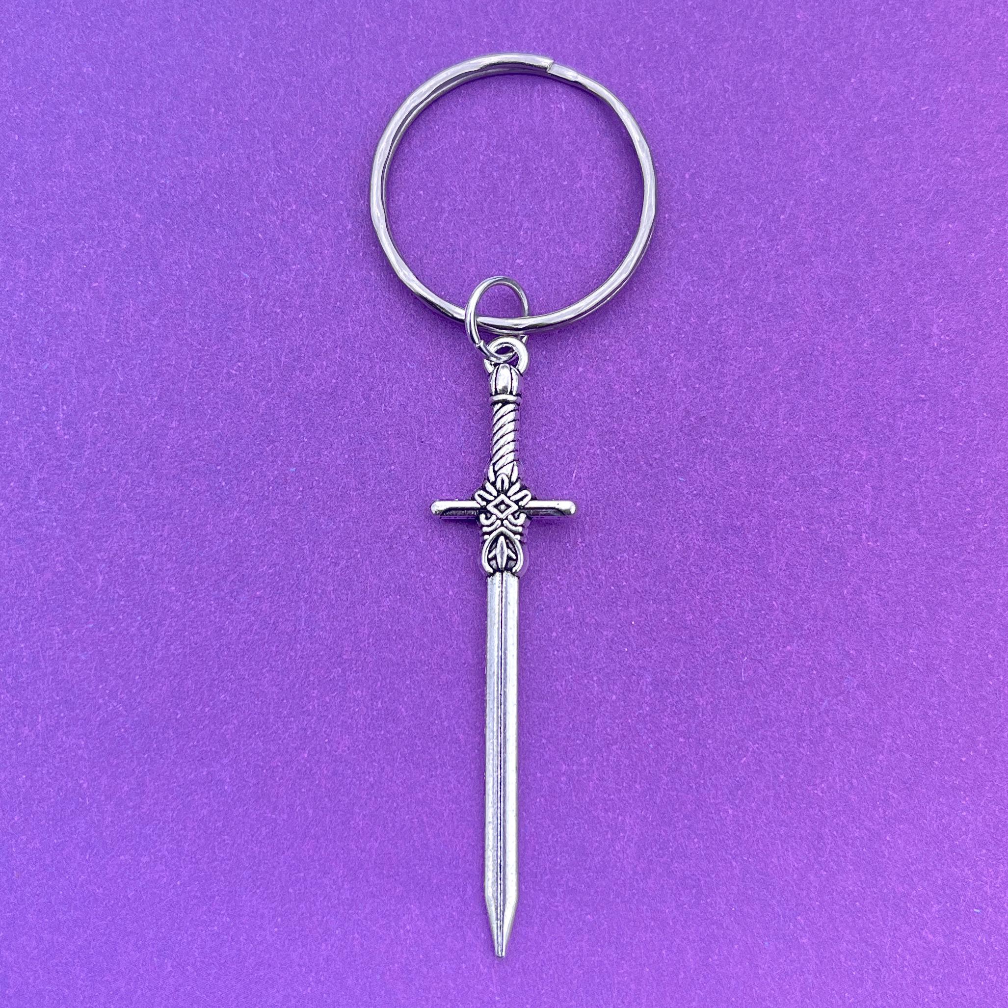 Dagger Keychain, Large Sword Keyring, Fantasy Keyring, Gothic Keyring ...