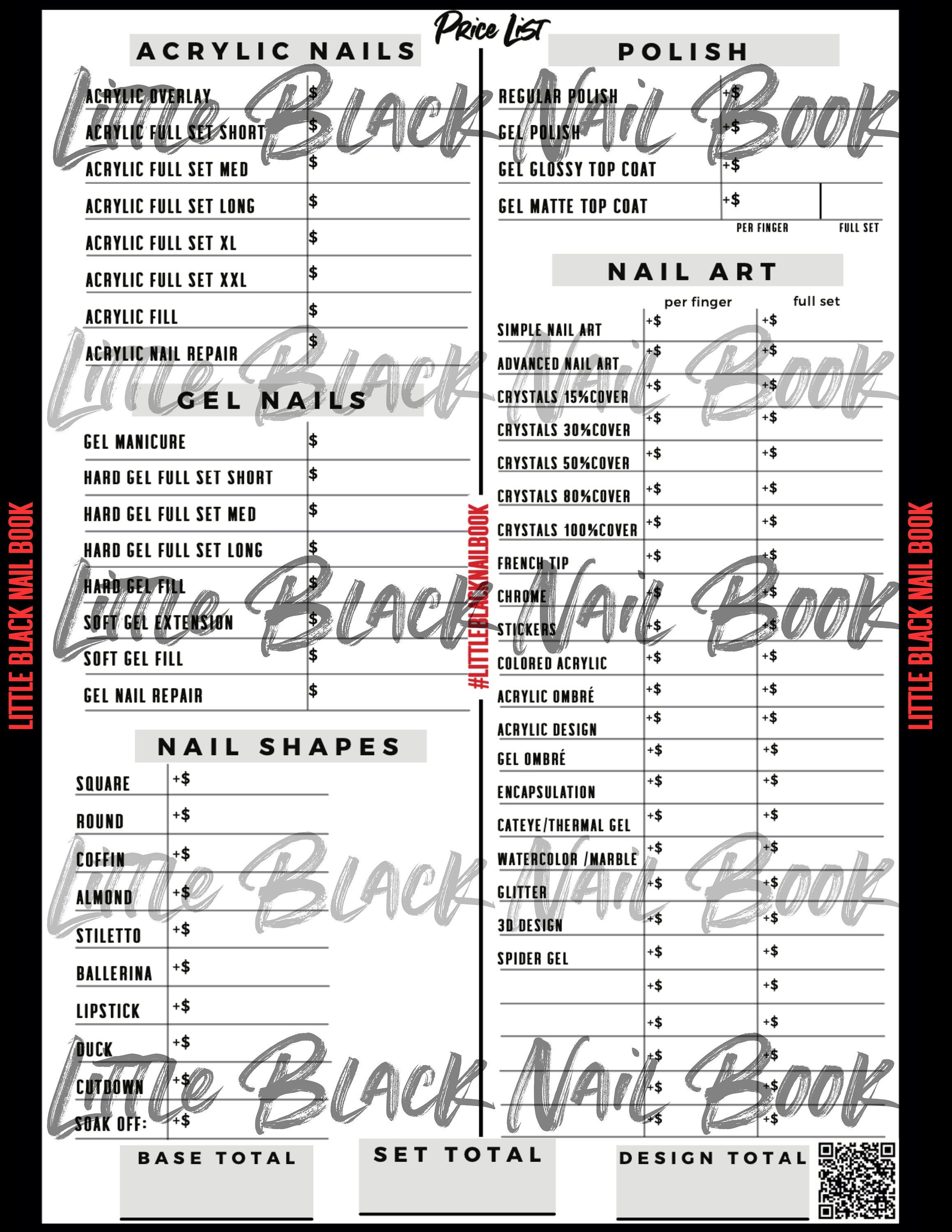 Printable Price List Worksheet / Desk Display - Etsy