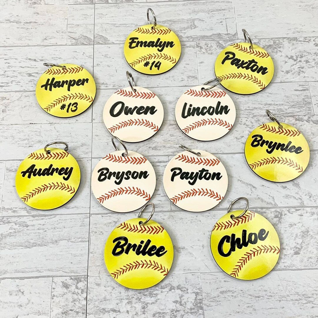 Sport Bag Tag, Softball Name Tags, Team Player Gift, Baseball Tag ...