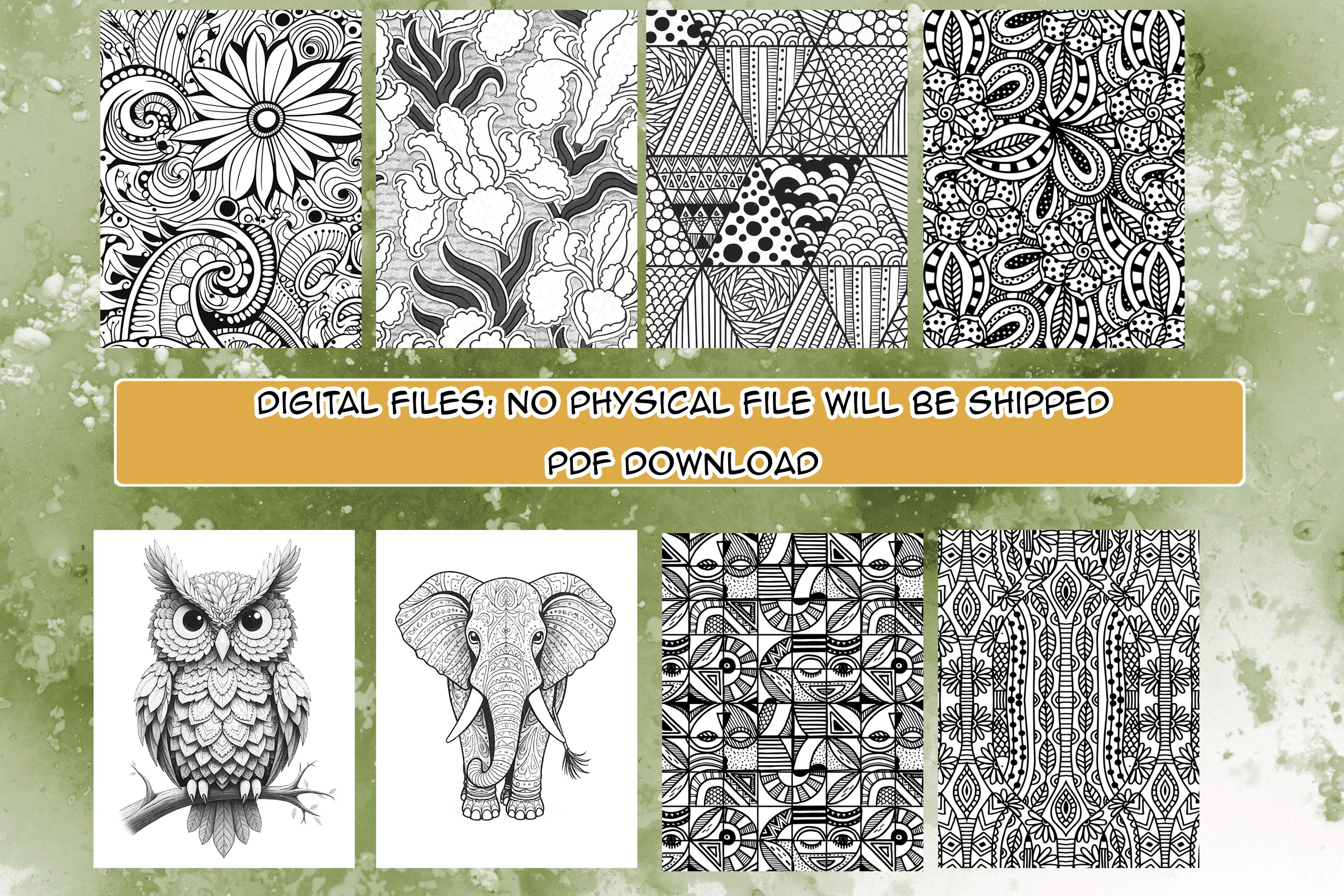 50 Zentangle Designs&patterns Coloring Book Pages, Pattern Coloring ...