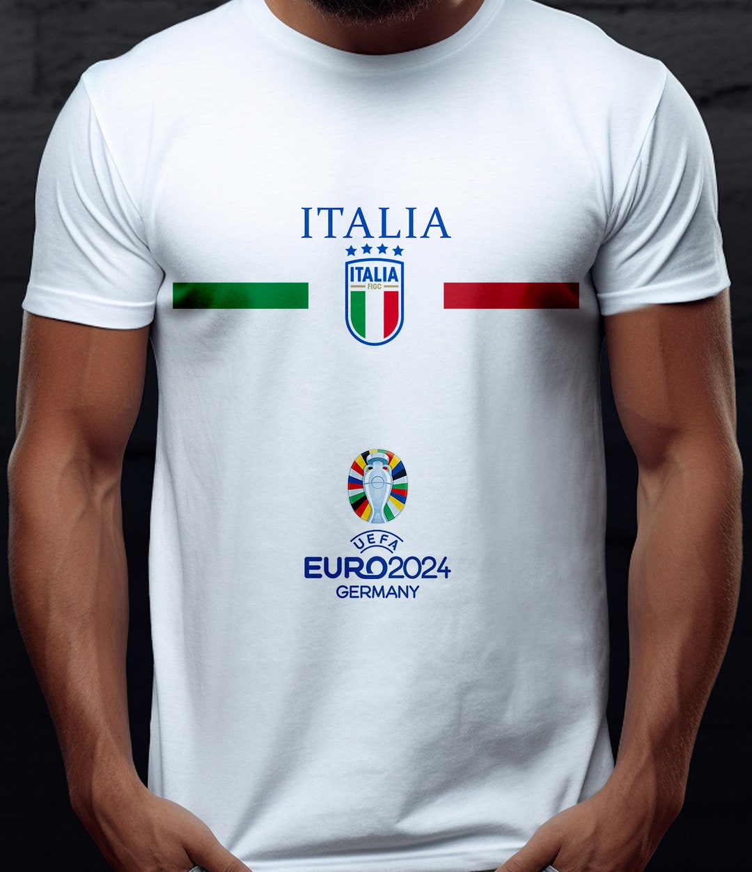 Italy UEFA EURO 2024 T-shirt / Football/ Print/ Footbal Fan/ Flagmen's ...