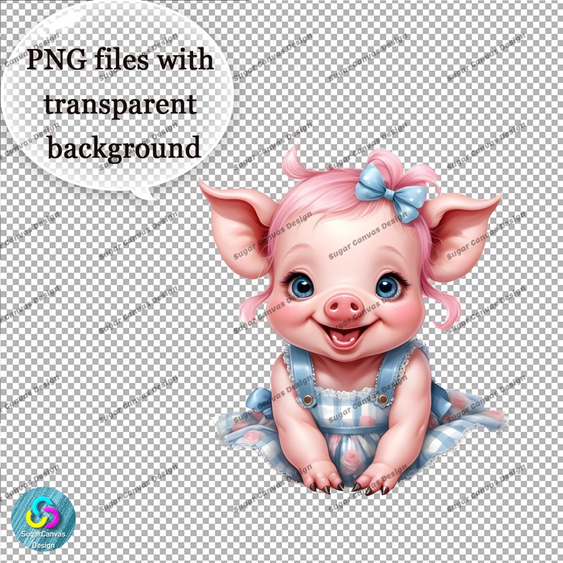 Cute Baby Pig Clipart Pack, Funny Pig Clipart, Piglet Clipart, Funny ...