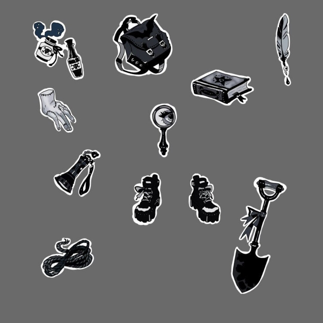 Wednesday Addams Starter Pack Stickers, 10 PNG Stickers - Etsy