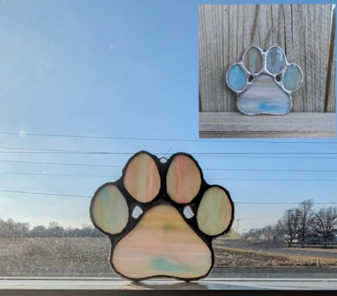 Stained Glass Paw Print - Etsy