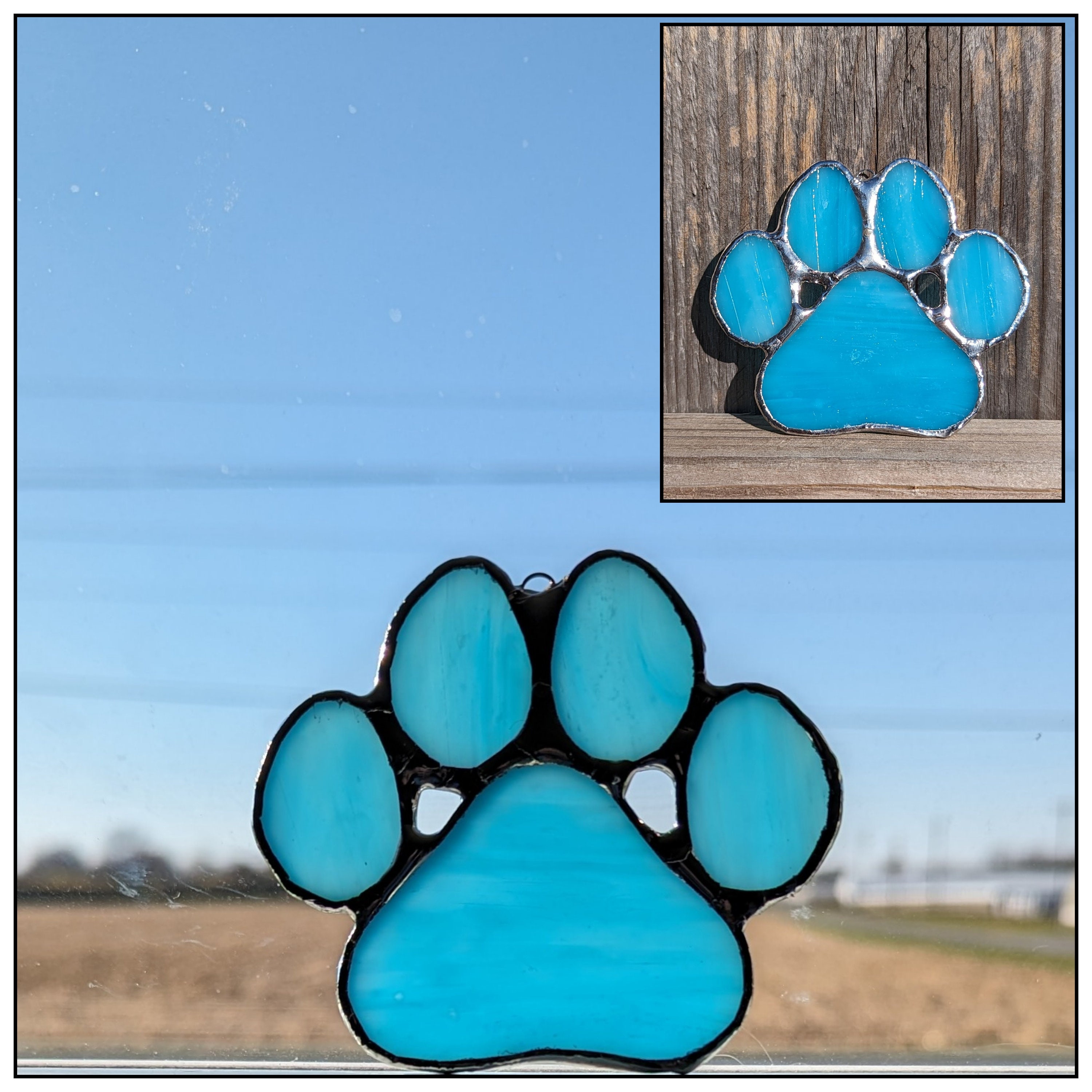 Stained Glass Paw Print - Etsy