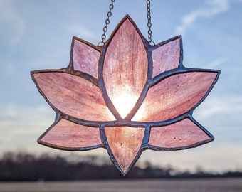 Lotus Flower - Stained Glass Panel - Etsy