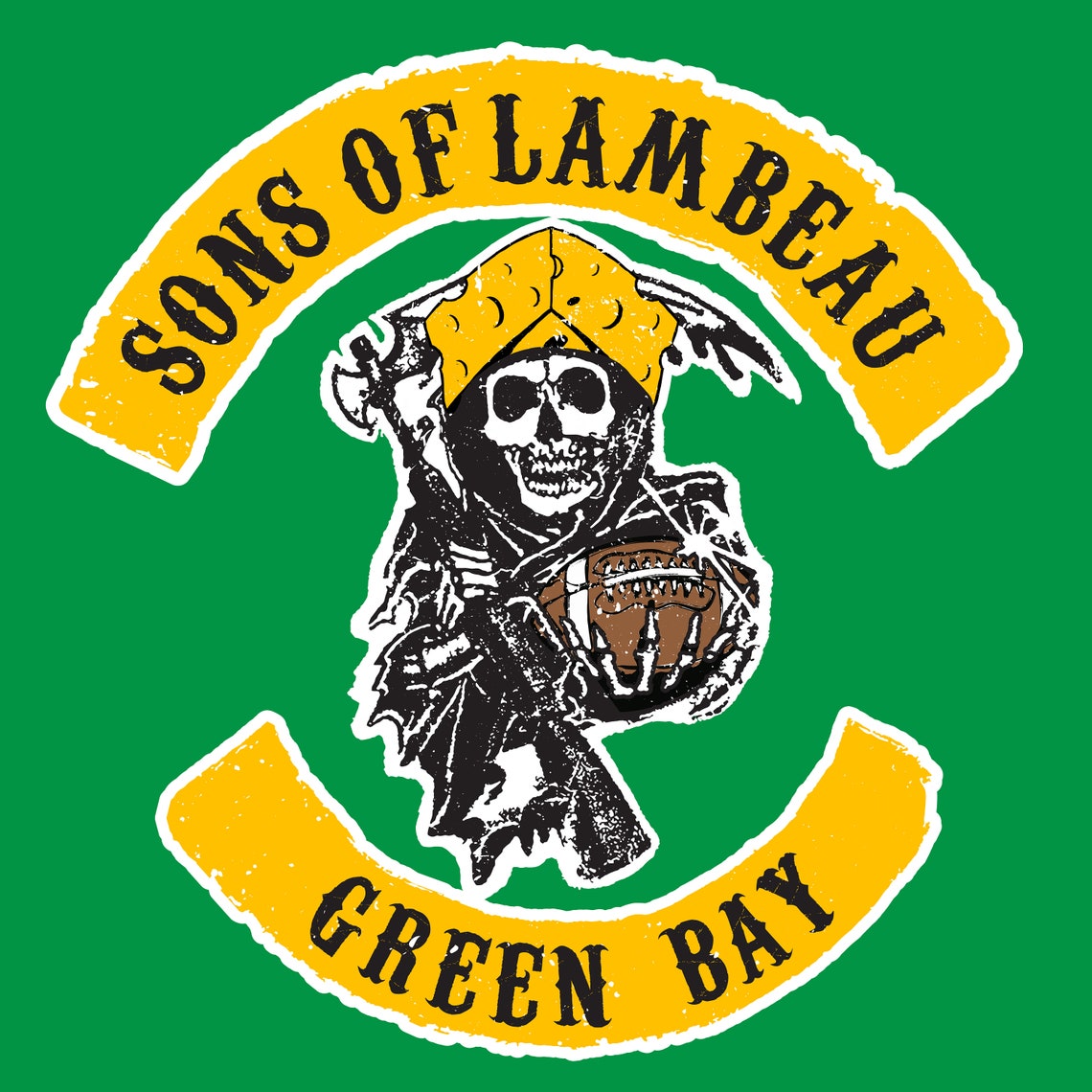 Sons of Lambeau Custom Green Bay Packers Green Cheesehead Hoodie Size S ...