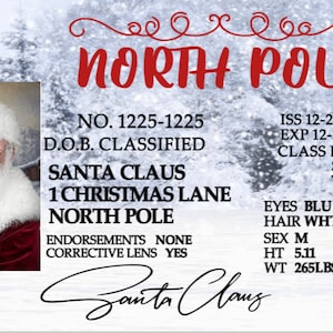 Santa ID / Santa Travel Card / Christmas Surprise for Kids - Etsy