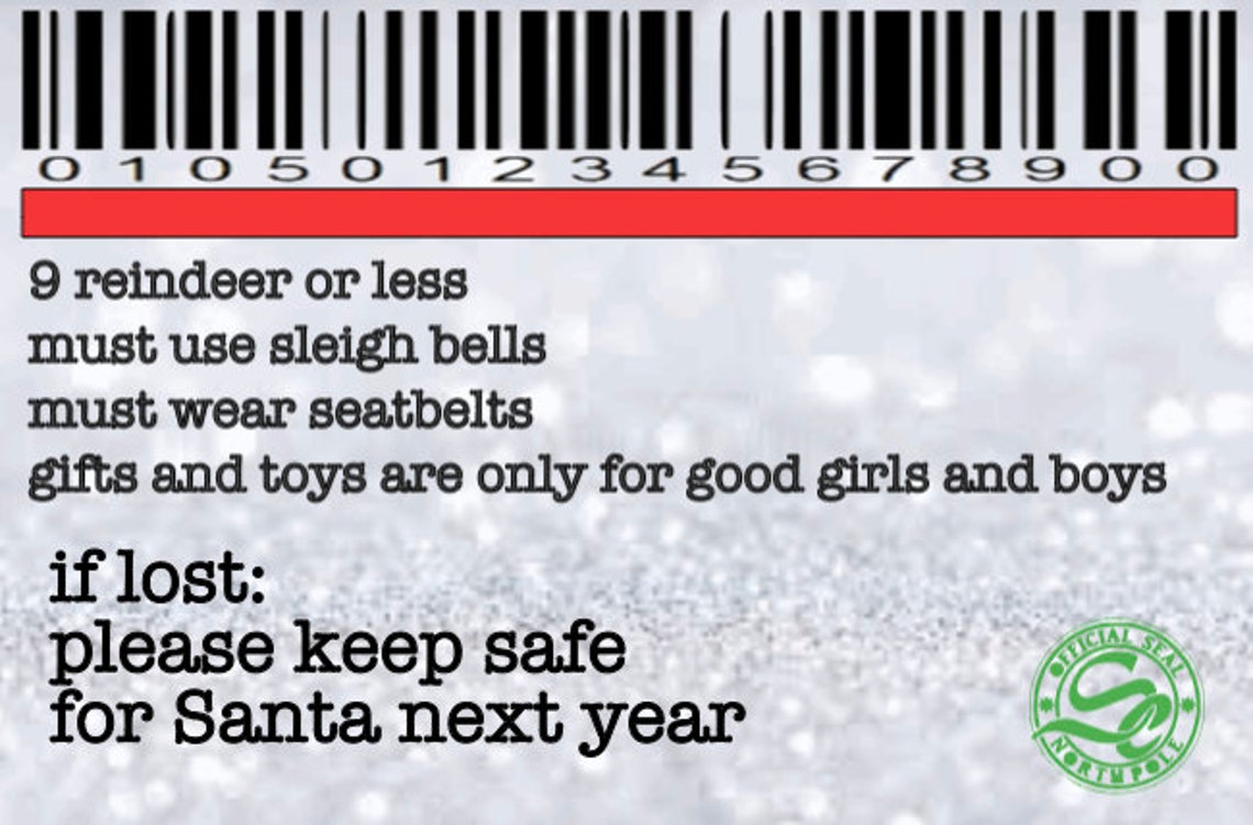 Santa ID / Santa License DIGITAL DOWNLOAD - Etsy