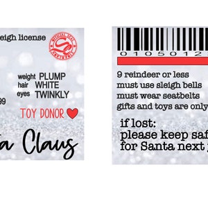 Santa ID / Santa License DIGITAL DOWNLOAD - Etsy