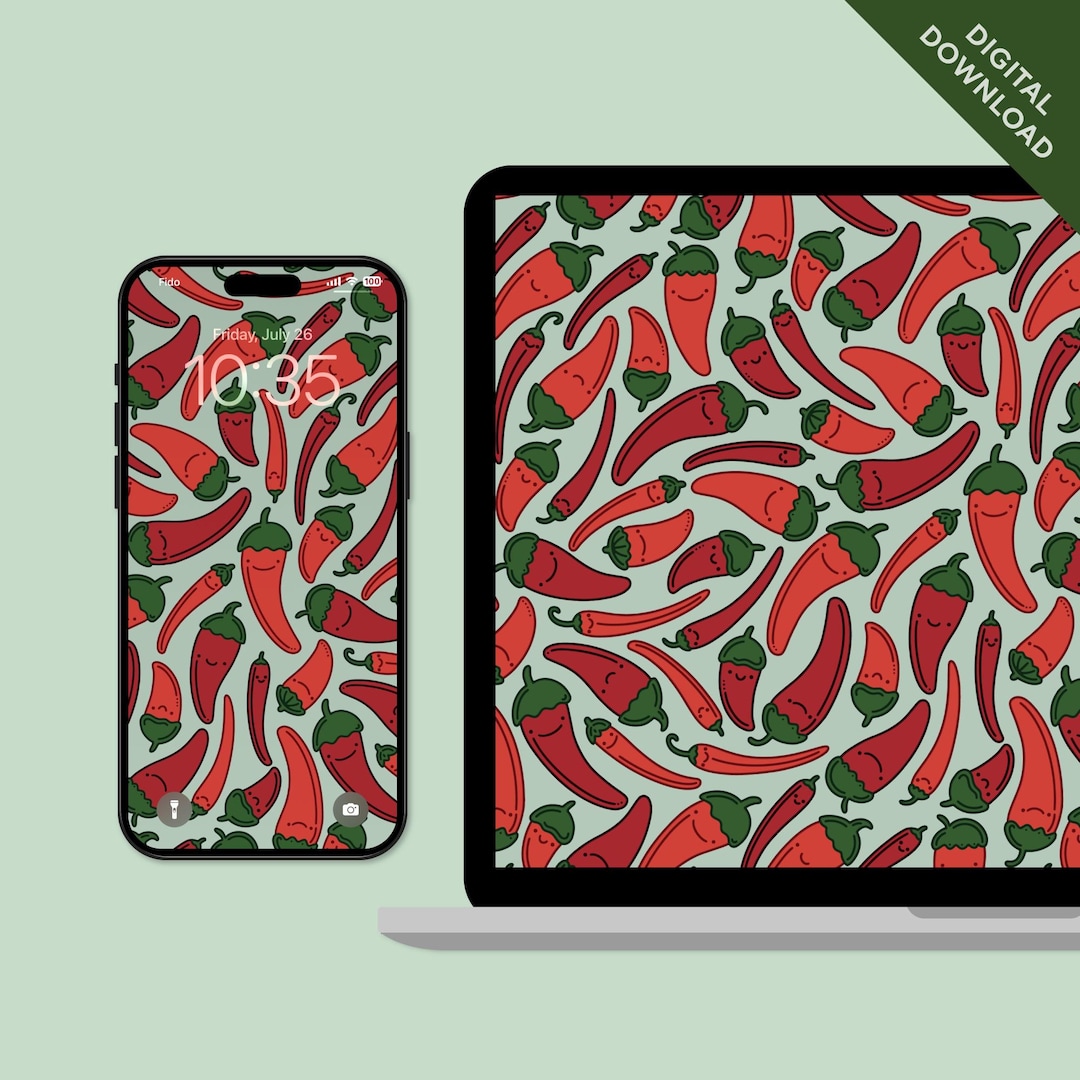 Hot Peppers Digital Wallpaper | Mobile & Desktop Wallpapers for Phone ...