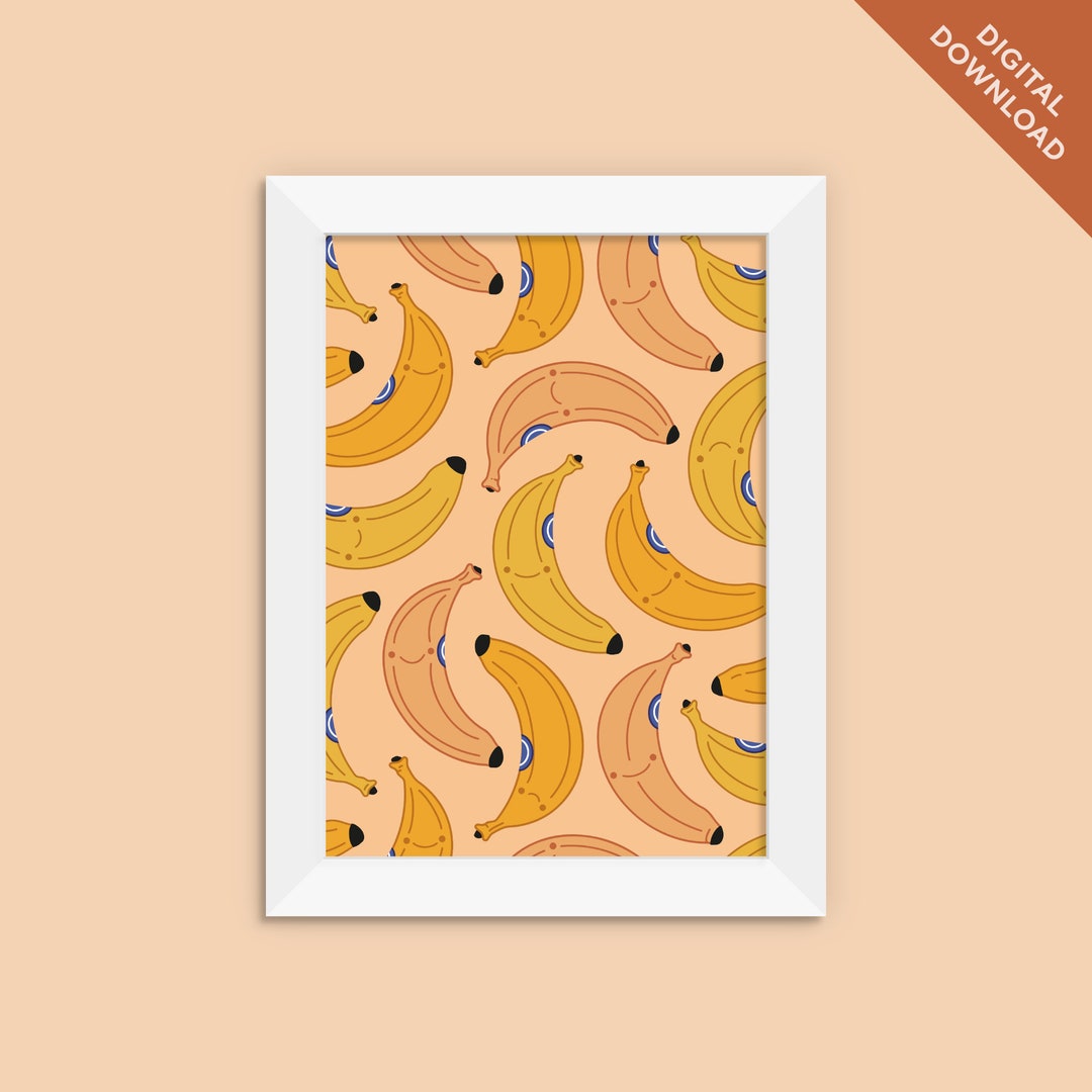 Bananas Printable Wall Art Print | Fruits Banana Illustration | Cute ...