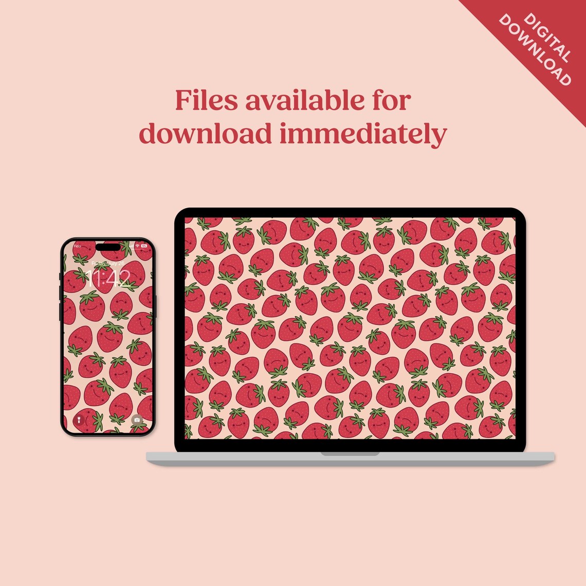 Strawberries Digital Wallpaper | Mobile & Desktop Wallpapers for Phone ...