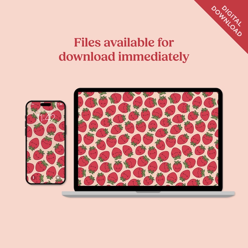 Strawberries Digital Wallpaper | Mobile & Desktop Wallpapers for Phone ...