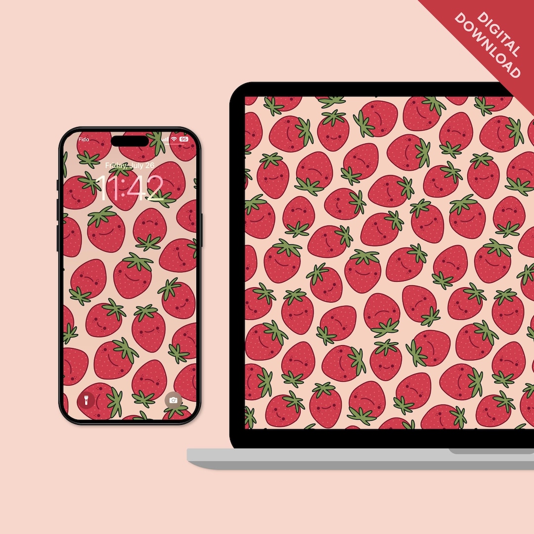 Strawberries Digital Wallpaper | Mobile & Desktop Wallpapers for Phone ...