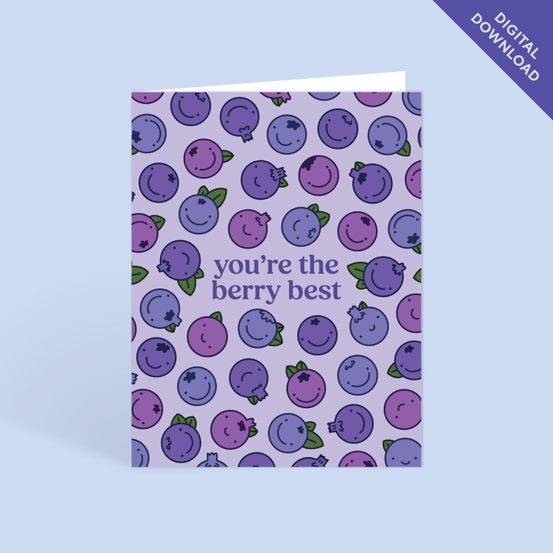 You're the Berry Best Printable Birthday Card | Cute Funny Birthday ...