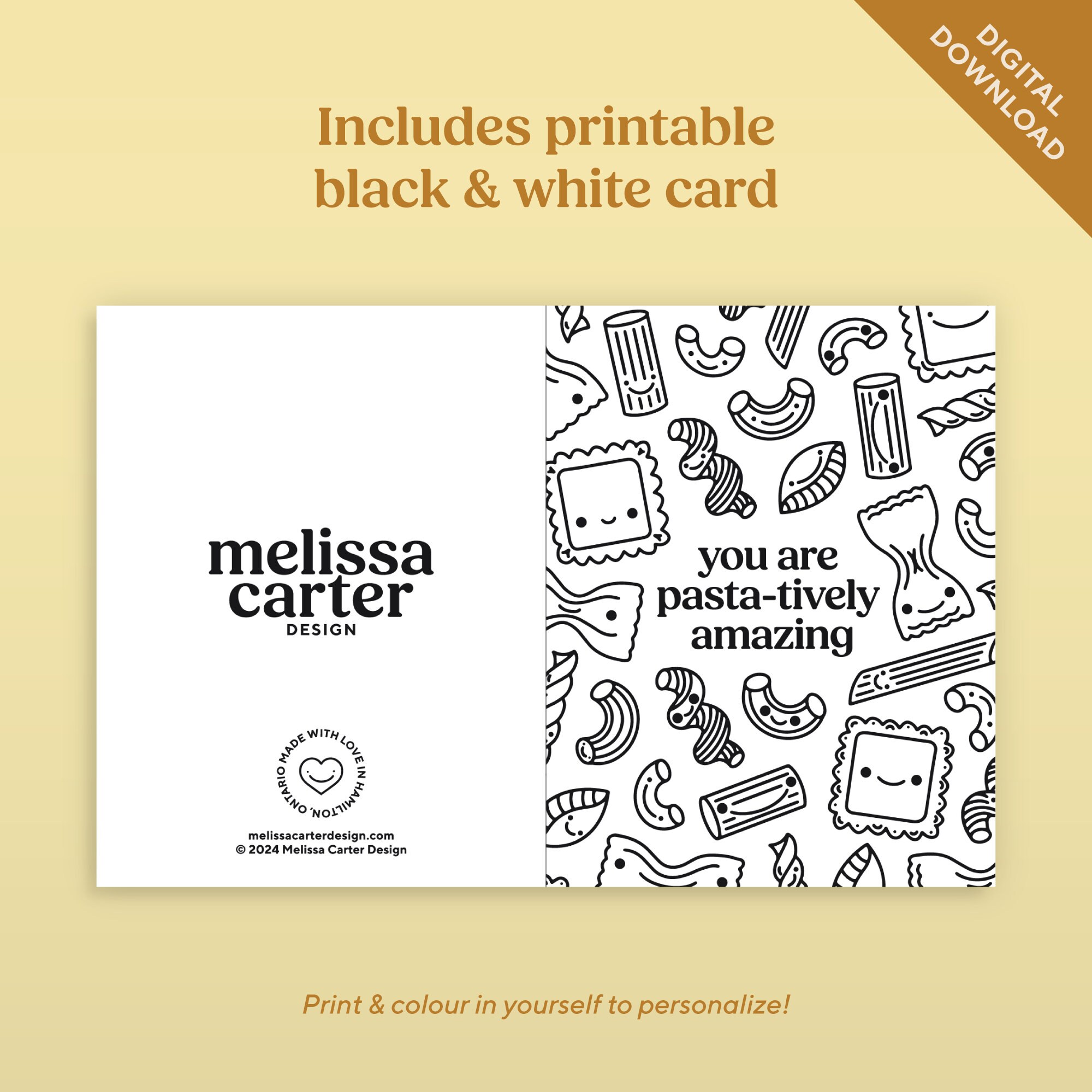 You Are Pasta-tively Amazing Printable Greeting Card Digital Download ...