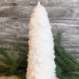 White Fur Christmas Tree, Fur Tree, Shabby Chic Christmas Tree, White ...