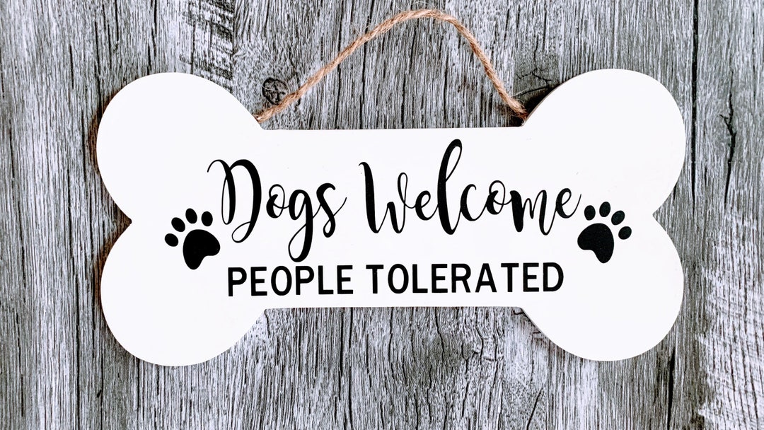 Dog Bone Sign, Wood Pet Sign, Door Hanger, Dog Welcome Sign, Funny Dog ...