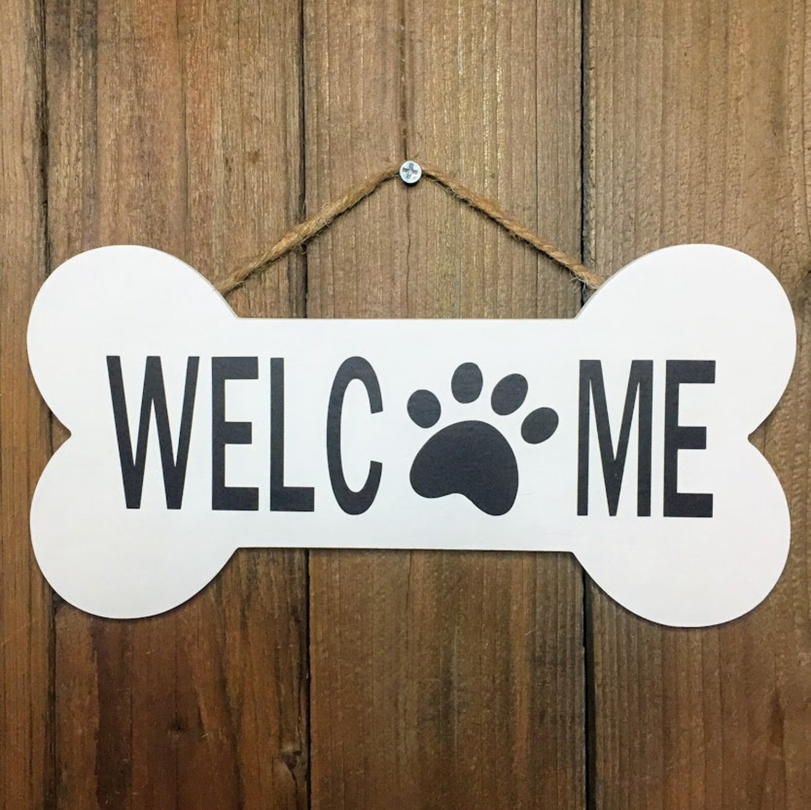 Dog Bone Sign Wood Pet Sign Door Hanger Dog Welcome Sign - Etsy