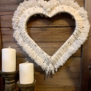 Boho Wreath, Heart Wreath, White Heart Wreath, Valentine Decor, Year ...
