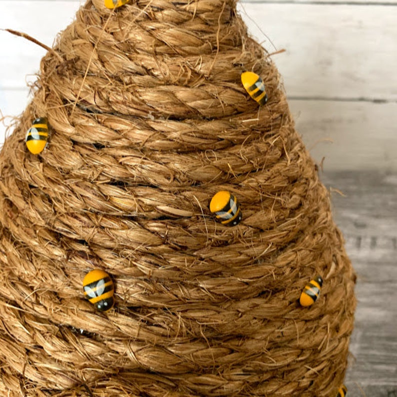 Large Jute Beehive With Wooden Bees, Rustic Farmhouse Decor - Etsy